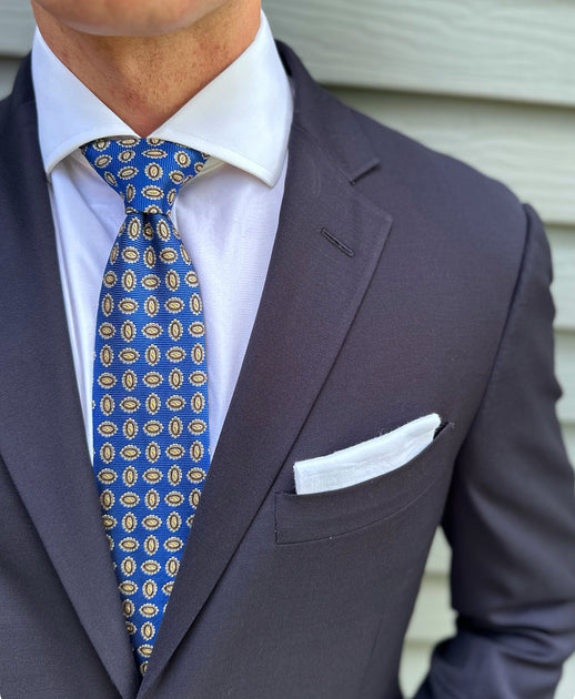 Clawson Blue Neat Tie – Mountain & Sackett