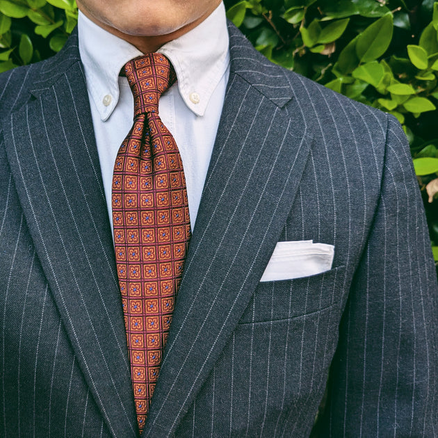 Roberts Burgundy Foulard Tie – Mountain & Sackett