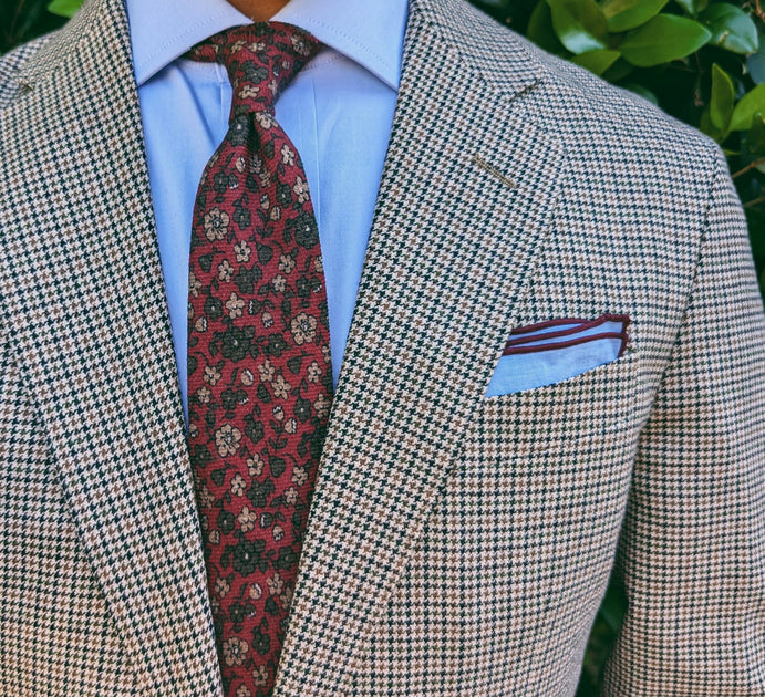 Sanders Crimson Floral Tie – Mountain & Sackett