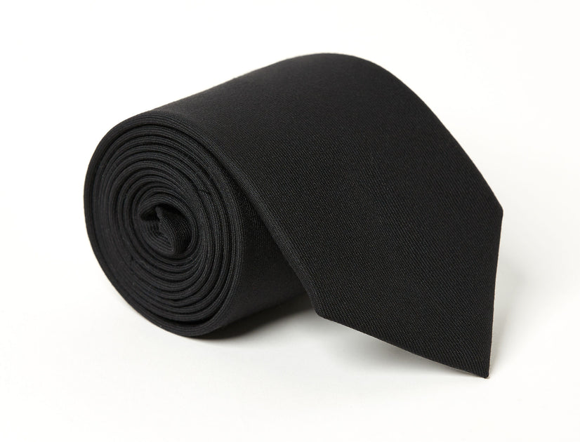 Allen Solid Black Wool Tie – Mountain & Sackett