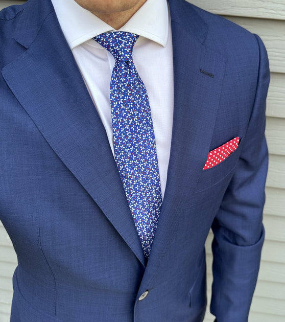 Seneca Blue Floral Tie – Mountain & Sackett